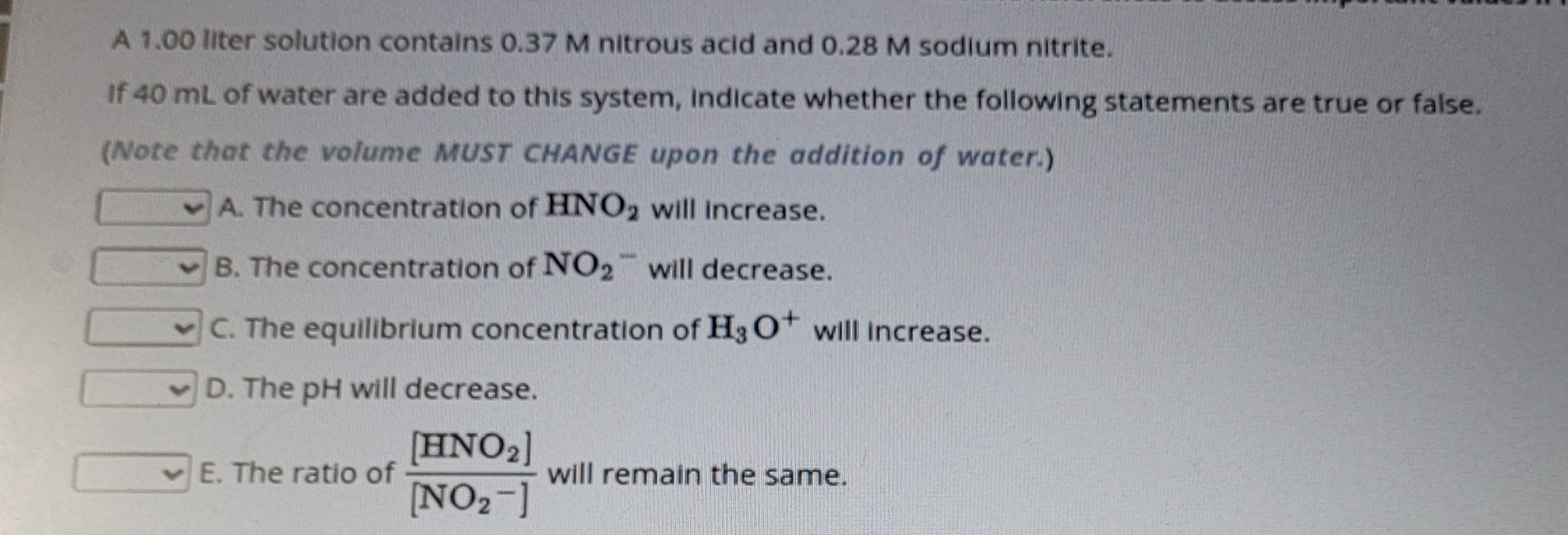 Solved A 1.00 Iiter solution contains 0.37M nitrous acid and | Chegg.com