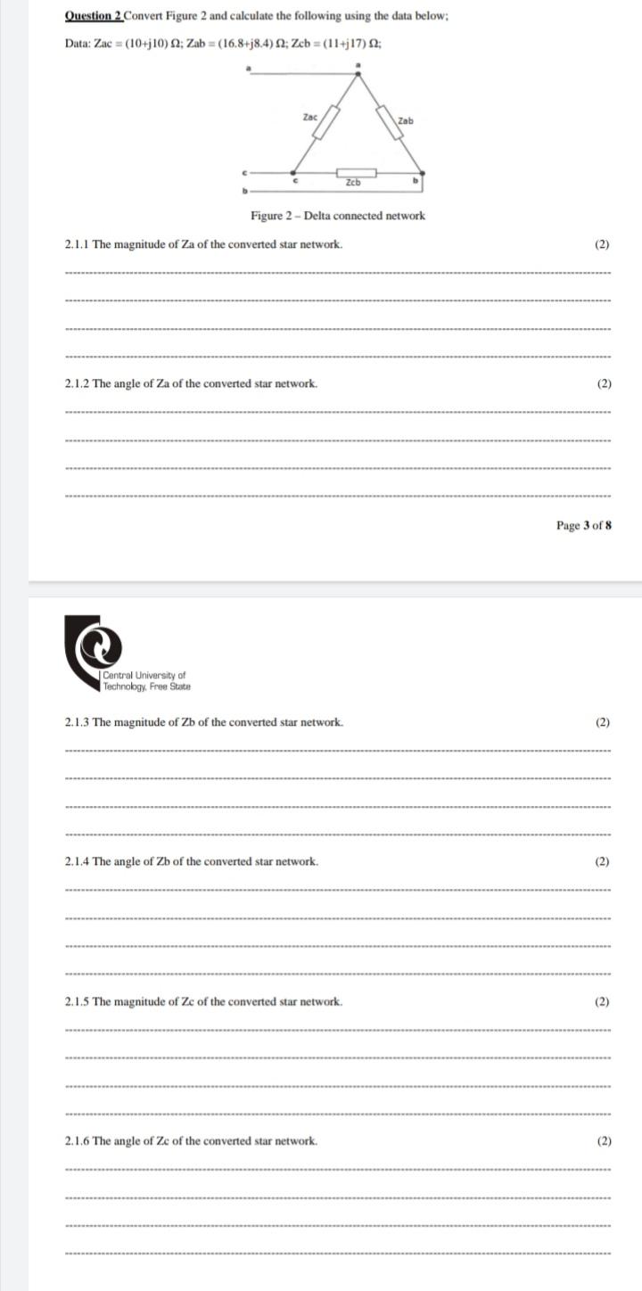 Solved Question 2 Convert Figure 2 and calculate the | Chegg.com