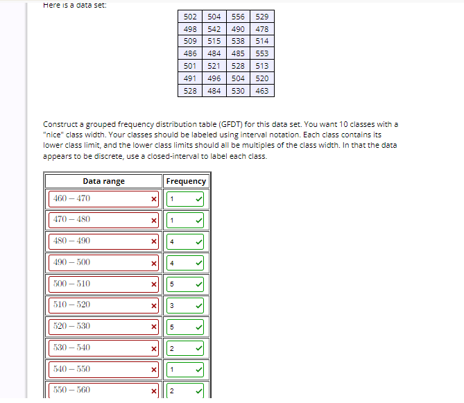 Solved Here is a data set: Construct a grouped frequency | Chegg.com