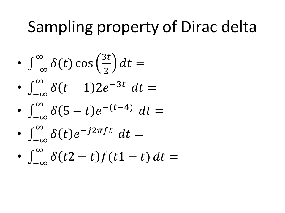 Solved Sampling property of Dirac delta 3t 2 .13() cos)dt = | Chegg.com