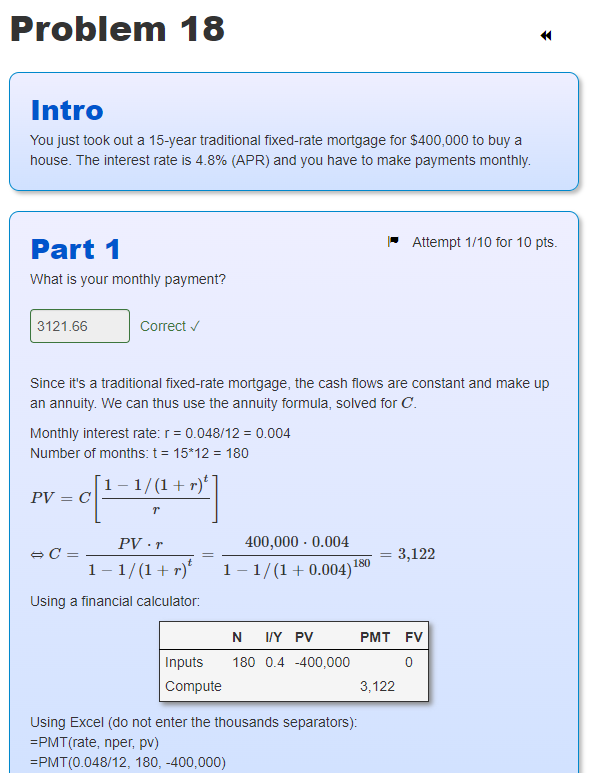 Solved Intro You just took out a 15-year traditional | Chegg.com