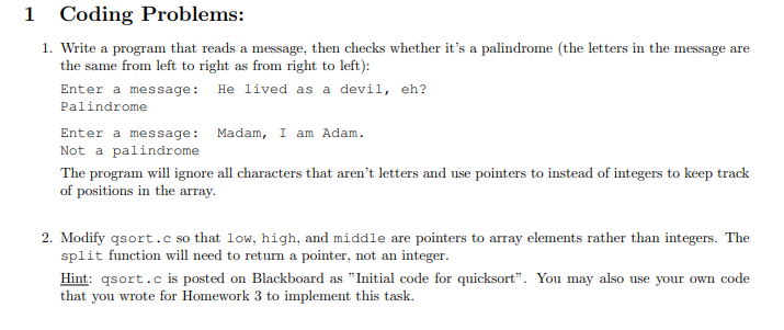 Solved 1 Coding Problems: 1. Write a program that reads a | Chegg.com