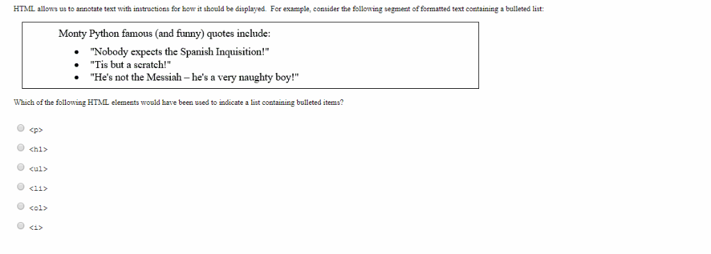 Solved HTML allows us to annotate text with instructions for | Chegg.com