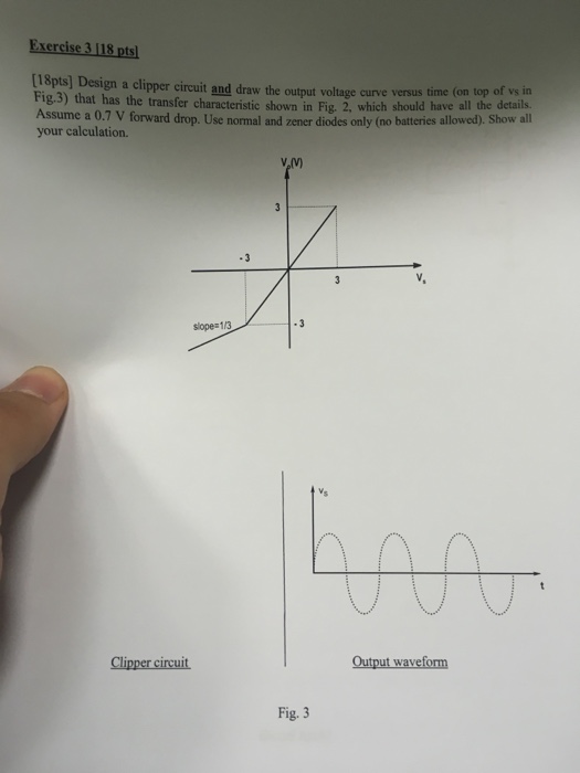 Solved Design a clipper circuit and draw the output voltage | Chegg.com