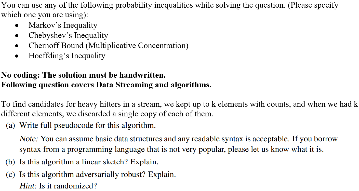 Solved You can use any of the following probability | Chegg.com