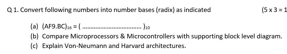 Solved Q1. Convert following numbers into number bases | Chegg.com