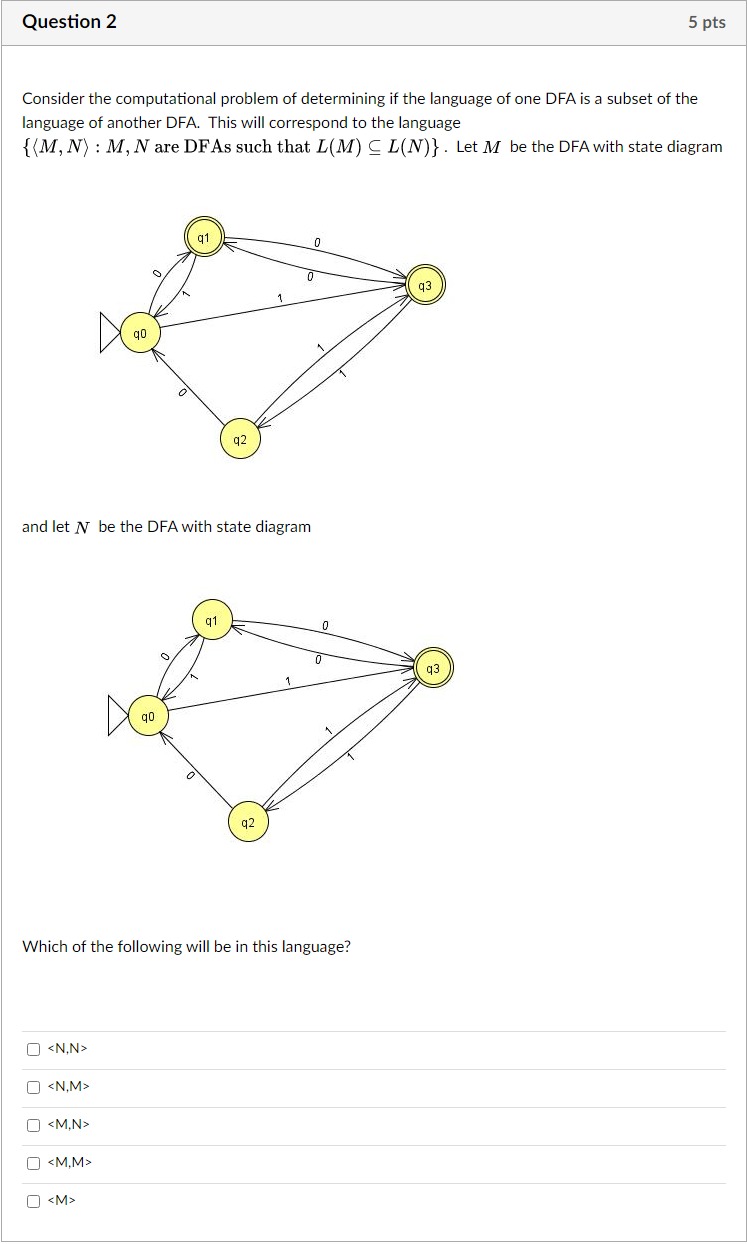 Solved Question 2 5 pts Consider the computational problem | Chegg.com