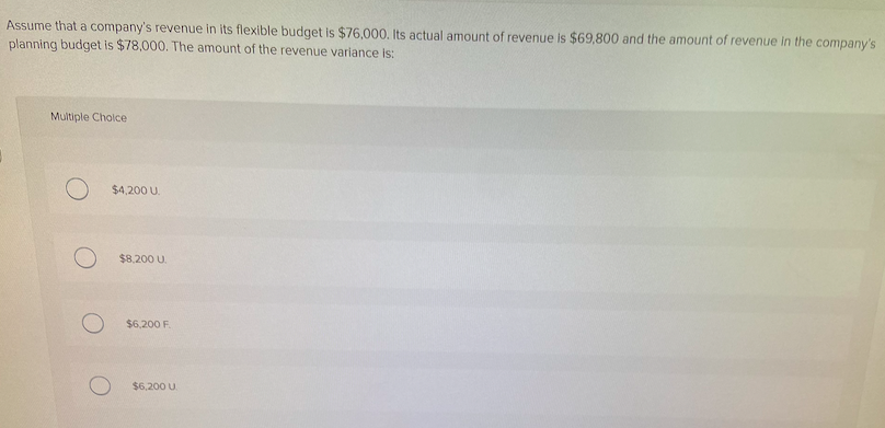 Solved Assume that a company's revenue in its flexible | Chegg.com