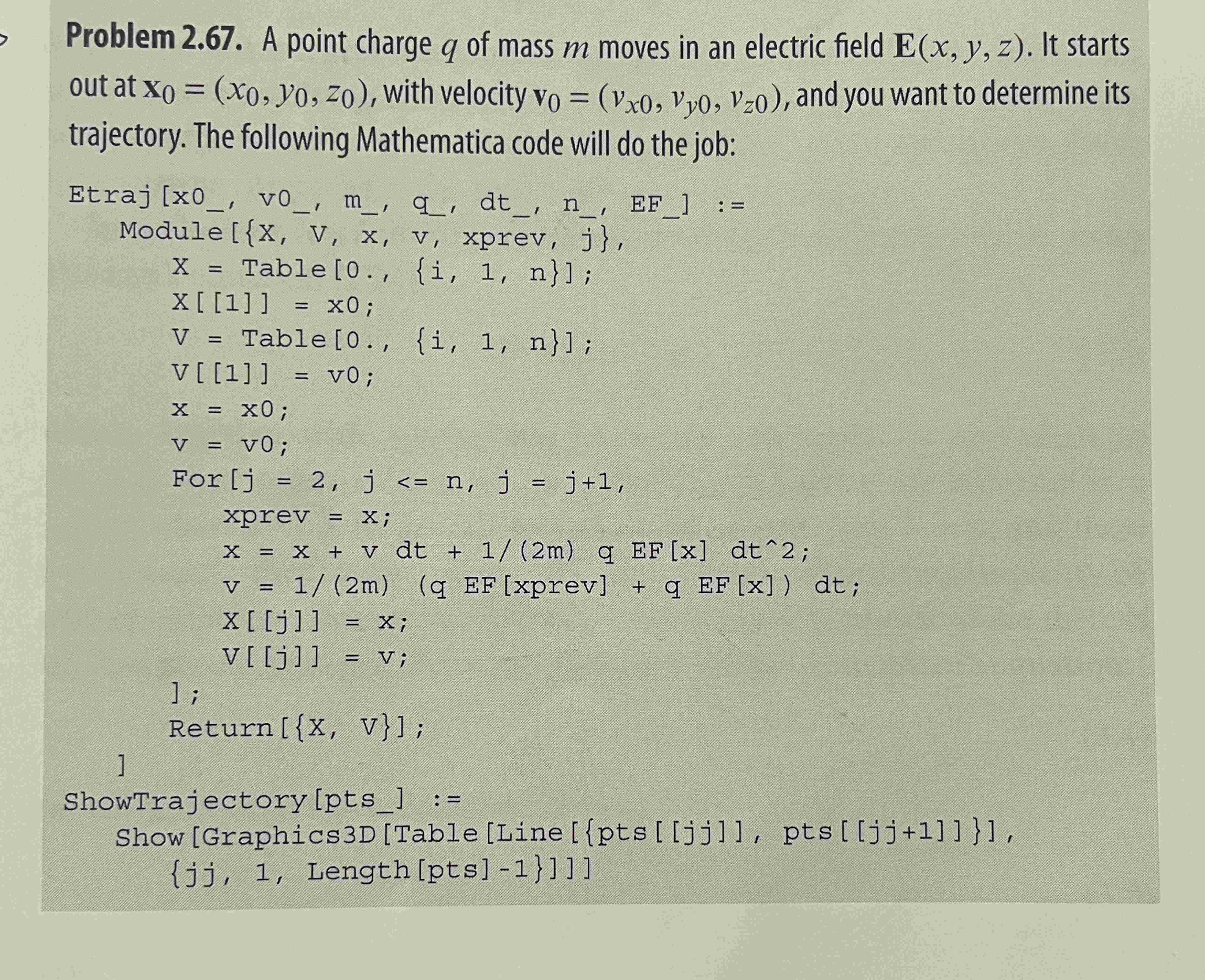 Solved Problem 2.67. ﻿A point charge q of ﻿mass m ﻿moves | Chegg.com