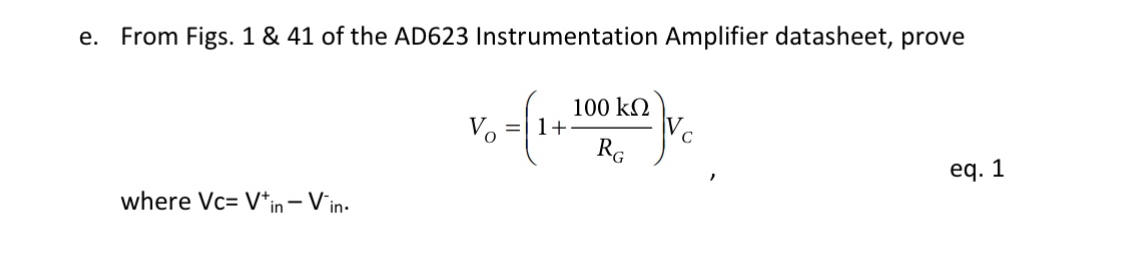 Data Sheet AD623 The output voltage at Pin 6 is | Chegg.com