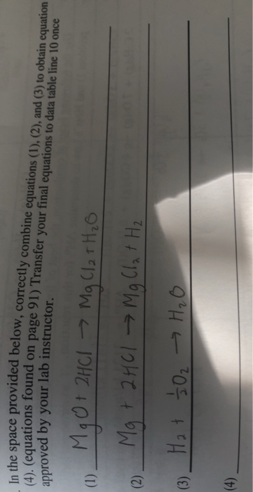 Solved (4) Mg(s) + 1/2 02(g)Mgo(s) This equation can be | Chegg.com