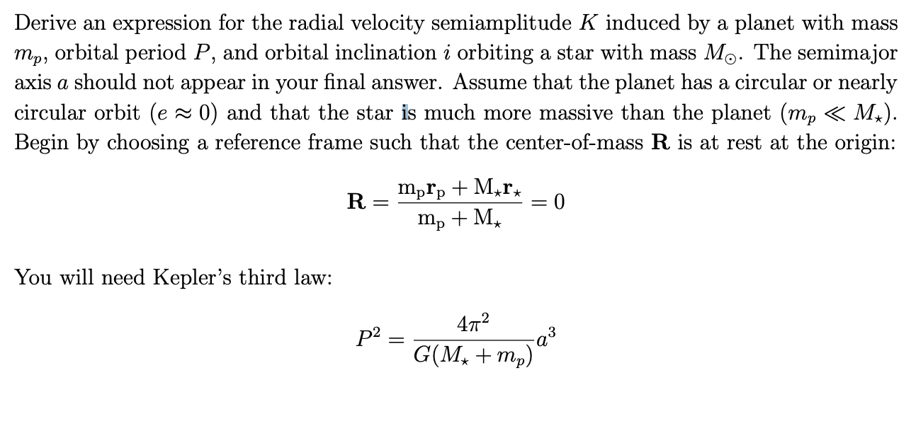 Solved Derive an expression for the radial velocity | Chegg.com