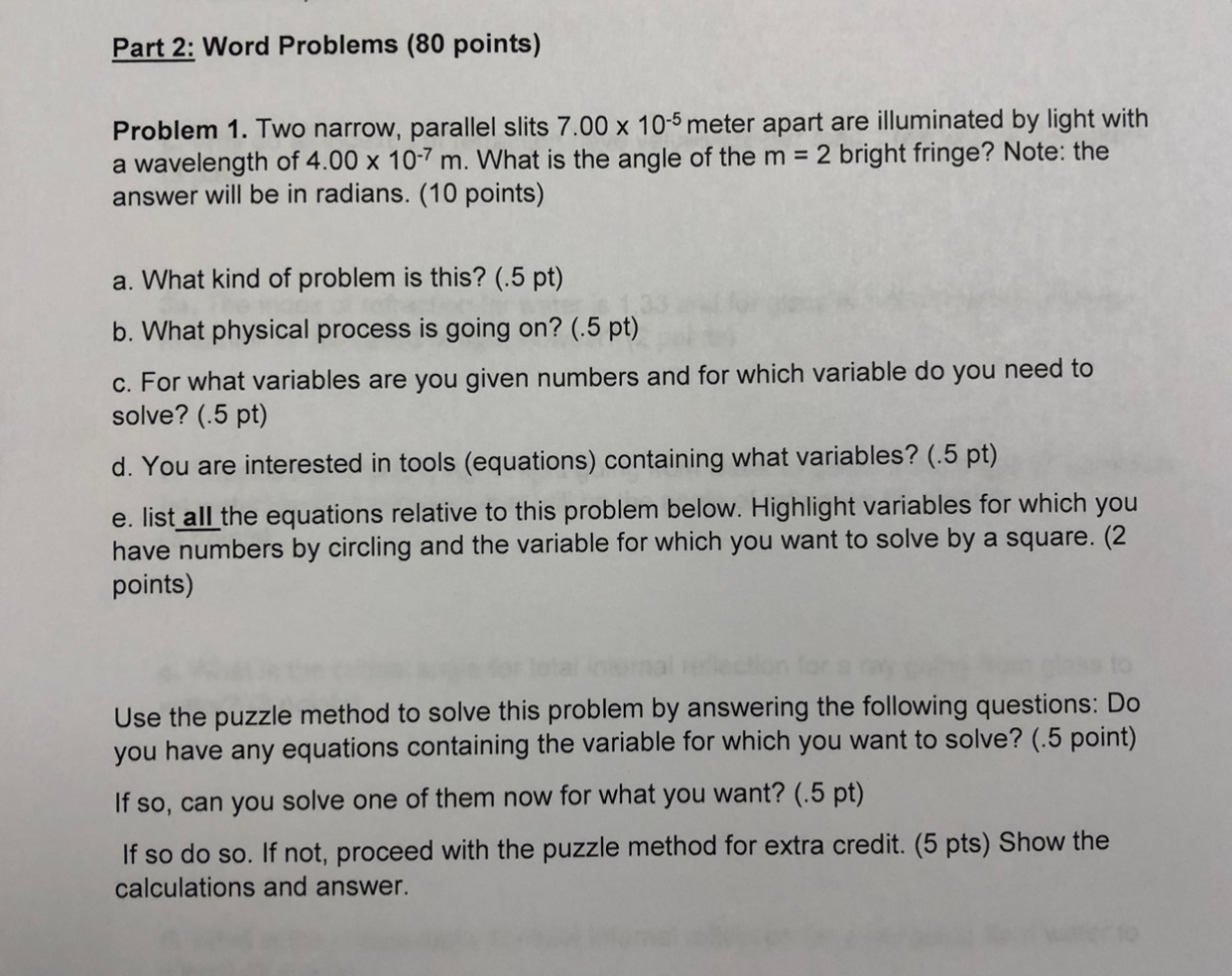 Solved Part 2: Word Problems (80 points) Problem 1. Two | Chegg.com