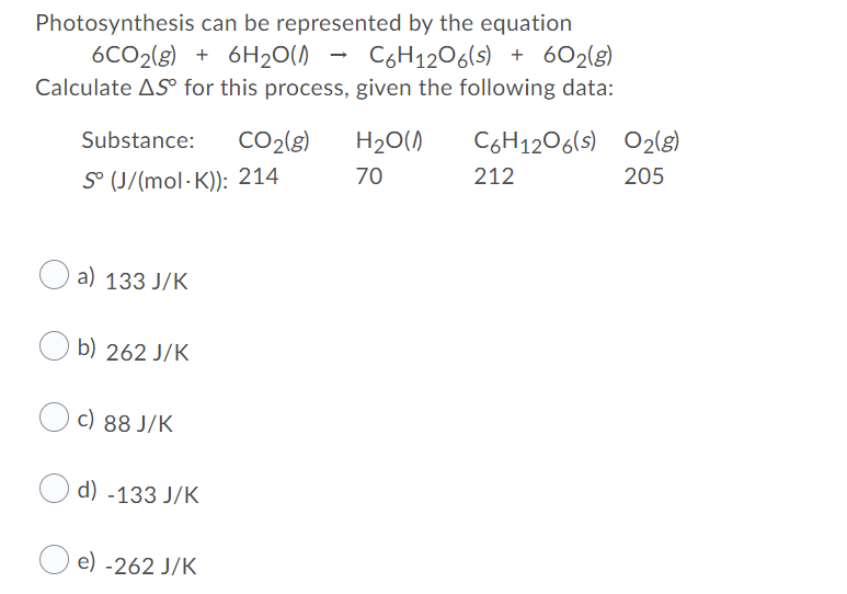 Solved Photosynthesis can be represented by the equation | Chegg.com