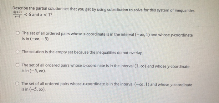 Solved Describe the partial solution set that you get by | Chegg.com