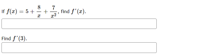Solved f(x)=x9, then f′(x)= g(x)=−2x4, then g′(x)= h(x)=x51, | Chegg.com