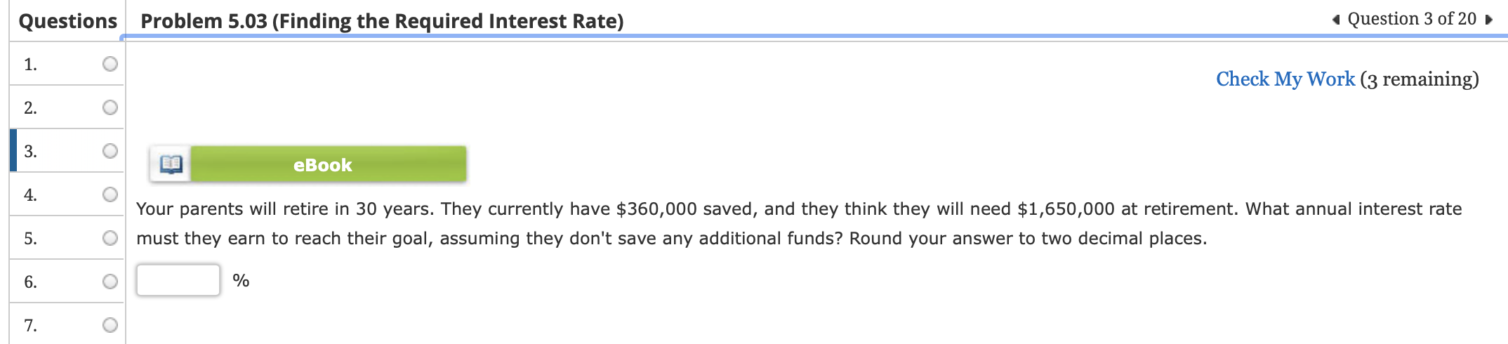 Solved Questions Problem 5.03 (Finding the Required Interest | Chegg.com
