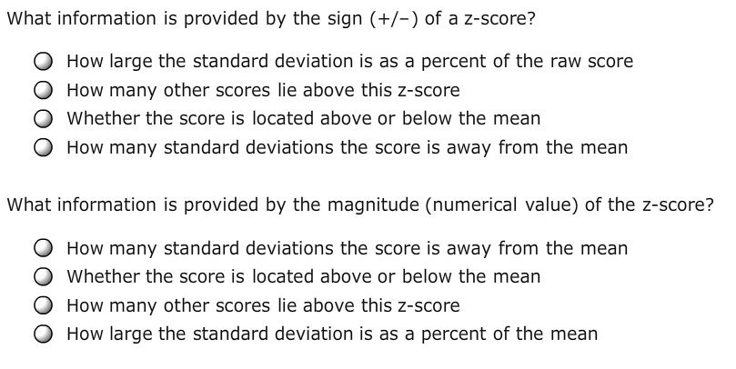 Solved What information is provided by the sign (+/-) of a | Chegg.com