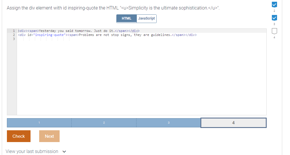 Solved Assign the div element with id inspiring-quote the | Chegg.com