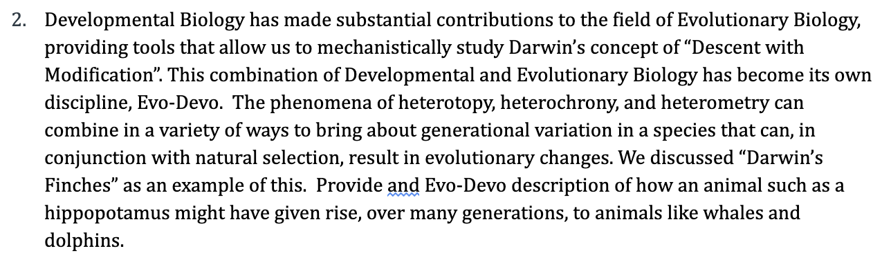 Solved 2. Developmental Biology has made substantial | Chegg.com