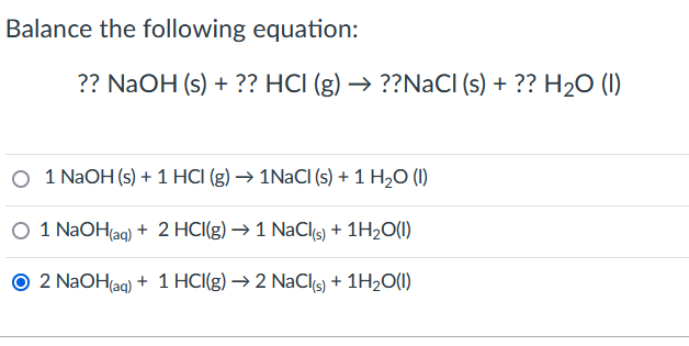 Solved Balance the following equation: ﻿?? | Chegg.com