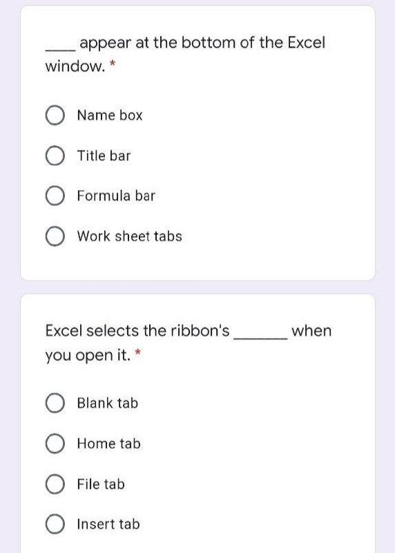 Solved appear at the bottom of the Excel window. * Name box | Chegg.com
