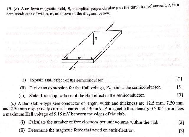 19 (a) A uniform magnetic field, B, is applied | Chegg.com