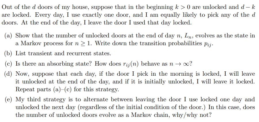 Solved Out of the d doors of my house, suppose that in the | Chegg.com