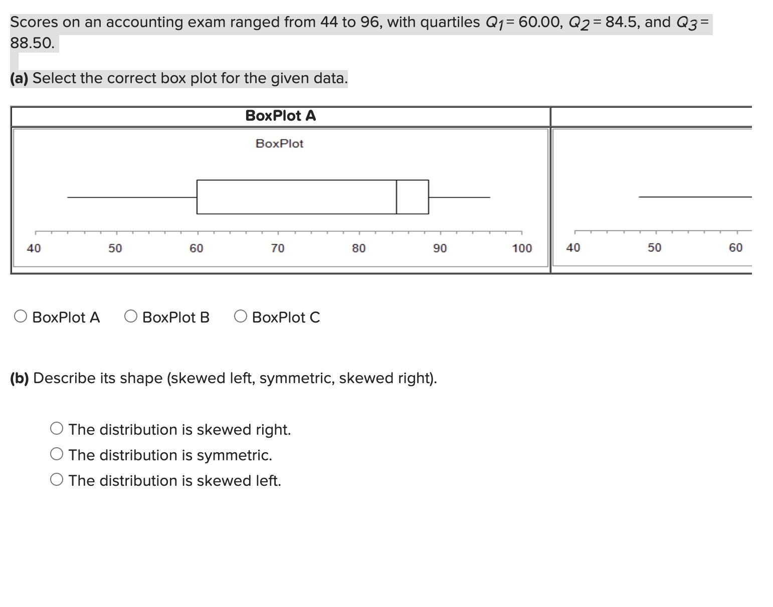 Solved Scores on an accounting exam ranged from 44 to 96, | Chegg.com