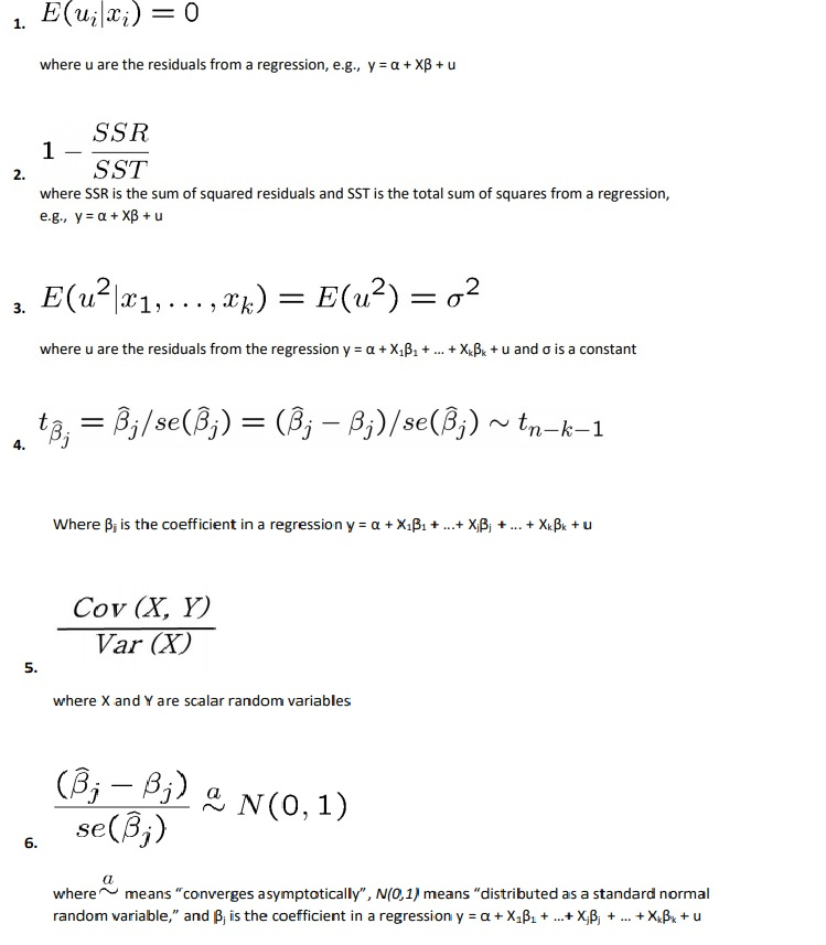 Solved 1. E(U;X;) = 0 where u are the residuals from a | Chegg.com