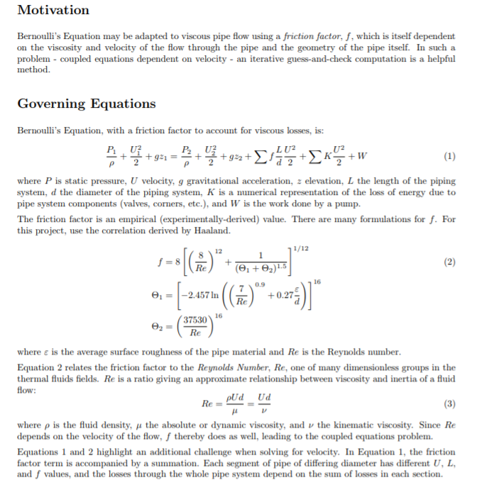 Motivation Bernoulli's Equation may be adapted to | Chegg.com