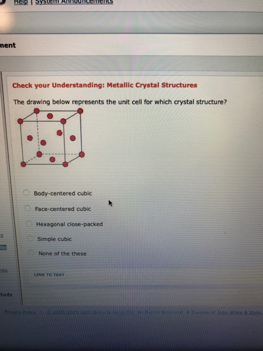 Solved ent Check your Understanding: Metallic Crystal | Chegg.com