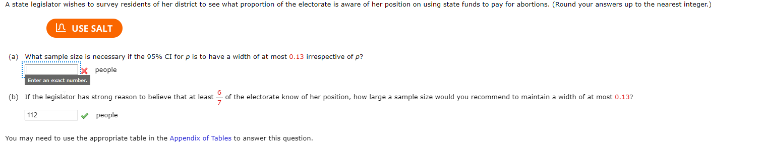 Solved (a) ﻿What sample size is necessary if the 95%CI ﻿for | Chegg.com