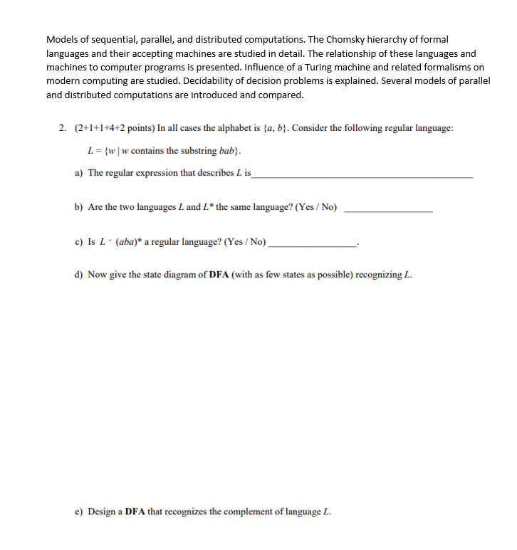 Solved Models of sequential, parallel, and distributed | Chegg.com