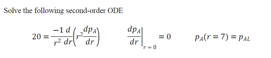 Solved Solve the following second-order ODE | Chegg.com
