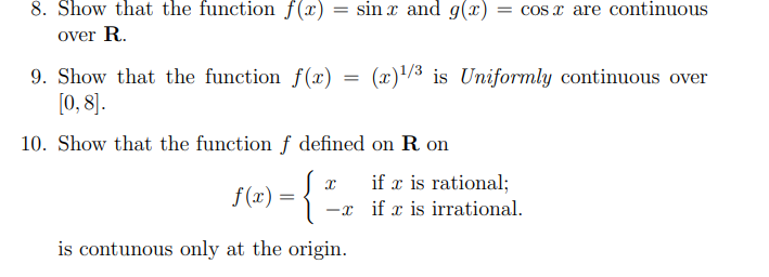 Solved 8. Show that the function f(x) = sin x and g(x) = cos | Chegg.com
