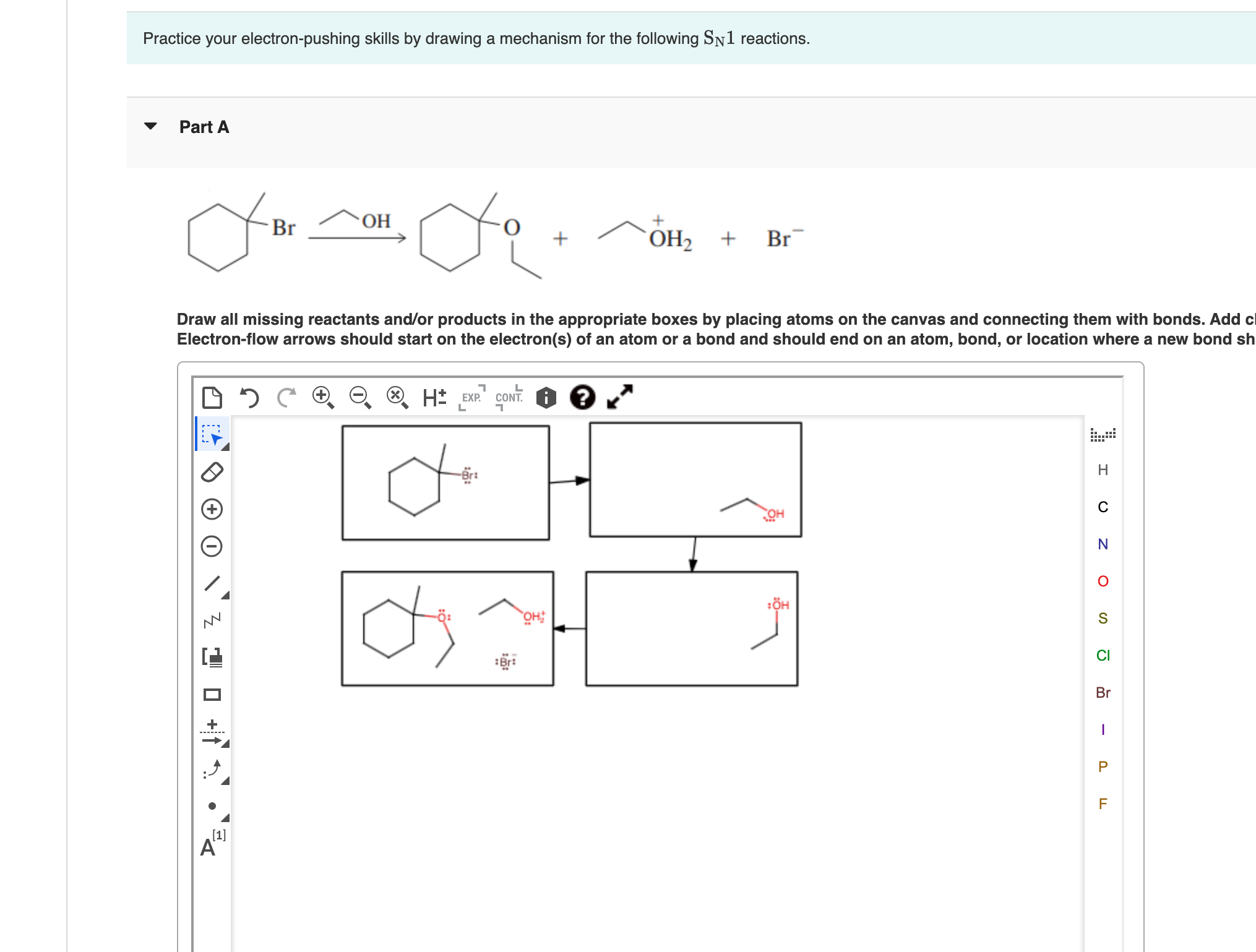 Solved Practice your electron-pushing skills by drawing a | Chegg.com