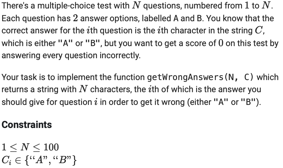 Solved There's a multiple-choice test with N questions, | Chegg.com