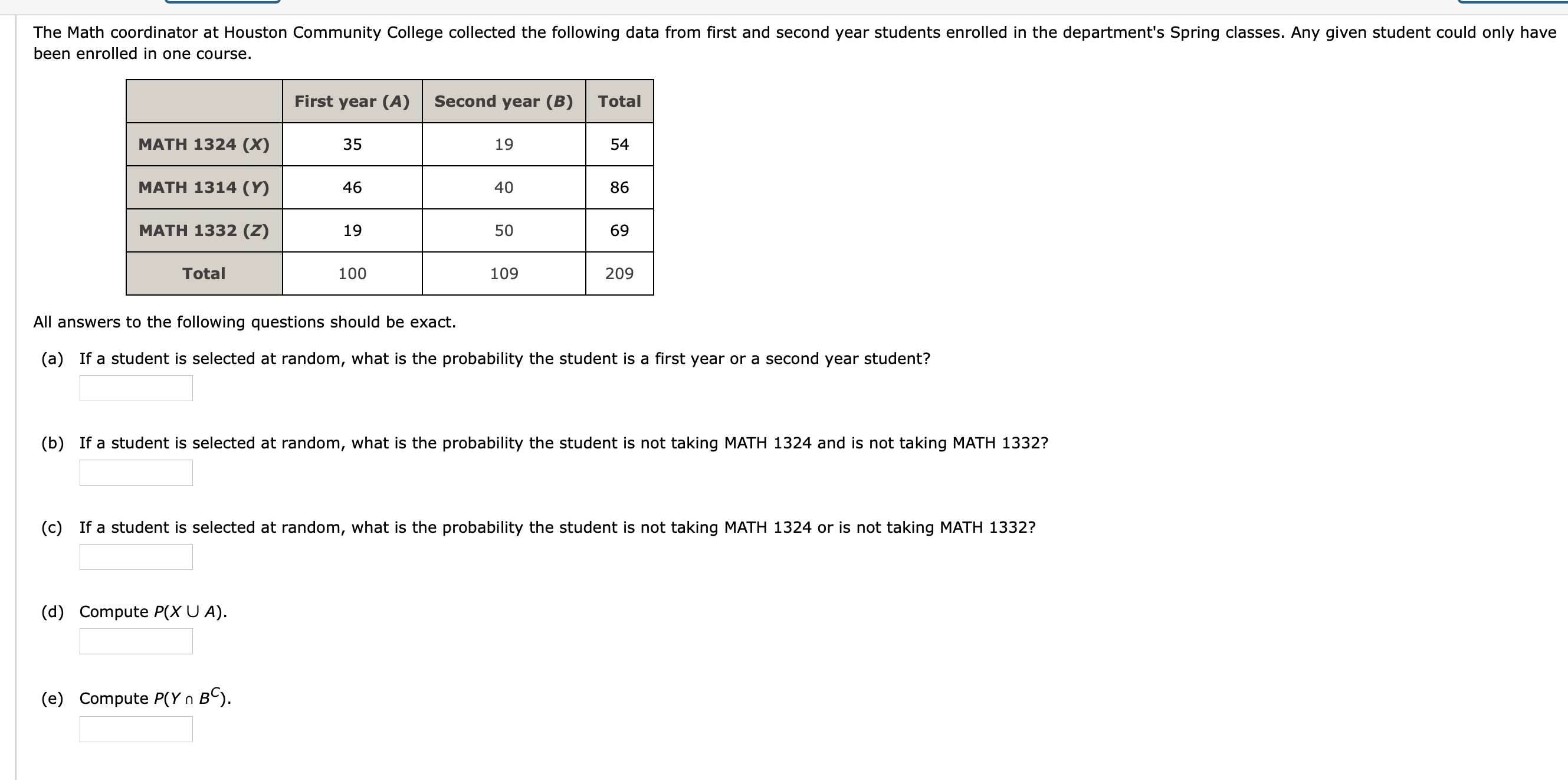 Solved (a) If a student is selected at random, what is the | Chegg.com