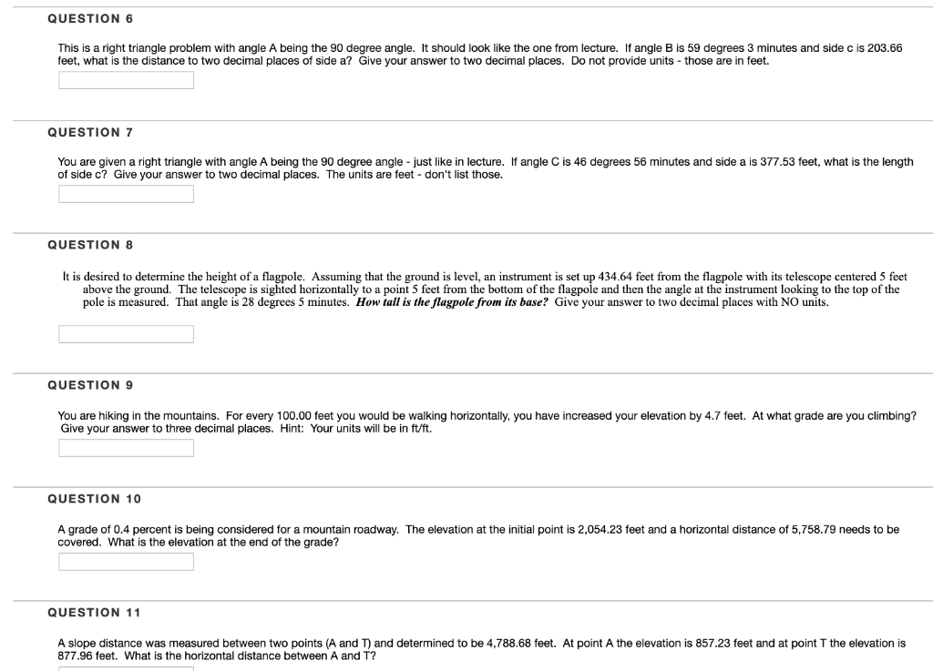 Solved QUESTION 6 This is a right triangle problem with | Chegg.com