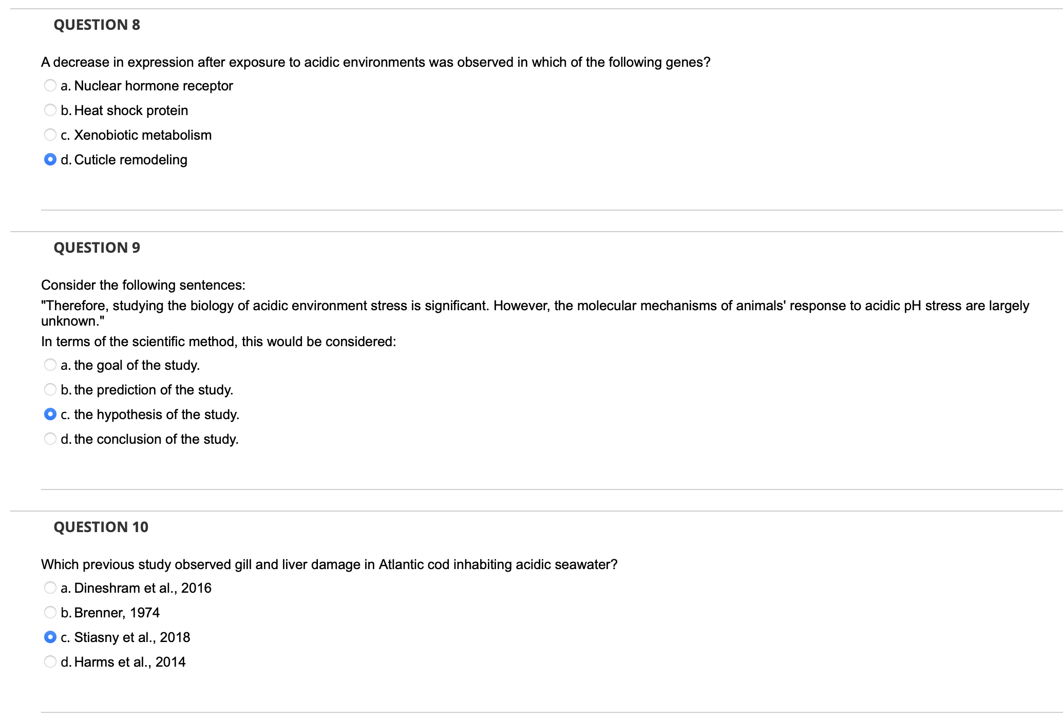 Solved QUESTION 8A decrease in expression after exposure to | Chegg.com