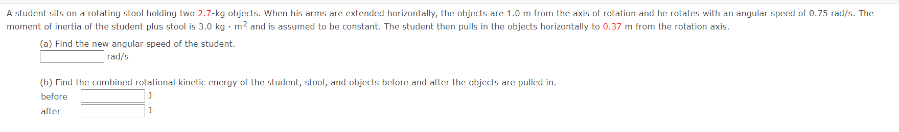 Solved moment of inertia of the student plus stool is 3.0 | Chegg.com