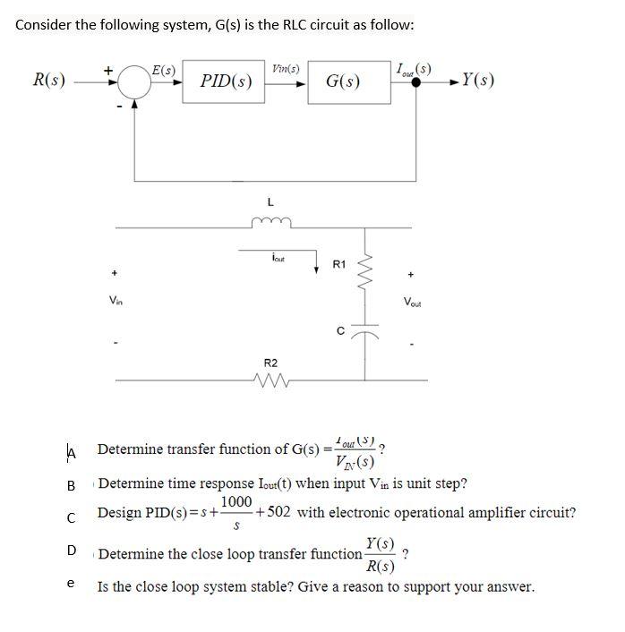 Solved 1000 where PID(S)=s+- +502, given R1 = 212, R2 = 5 | Chegg.com