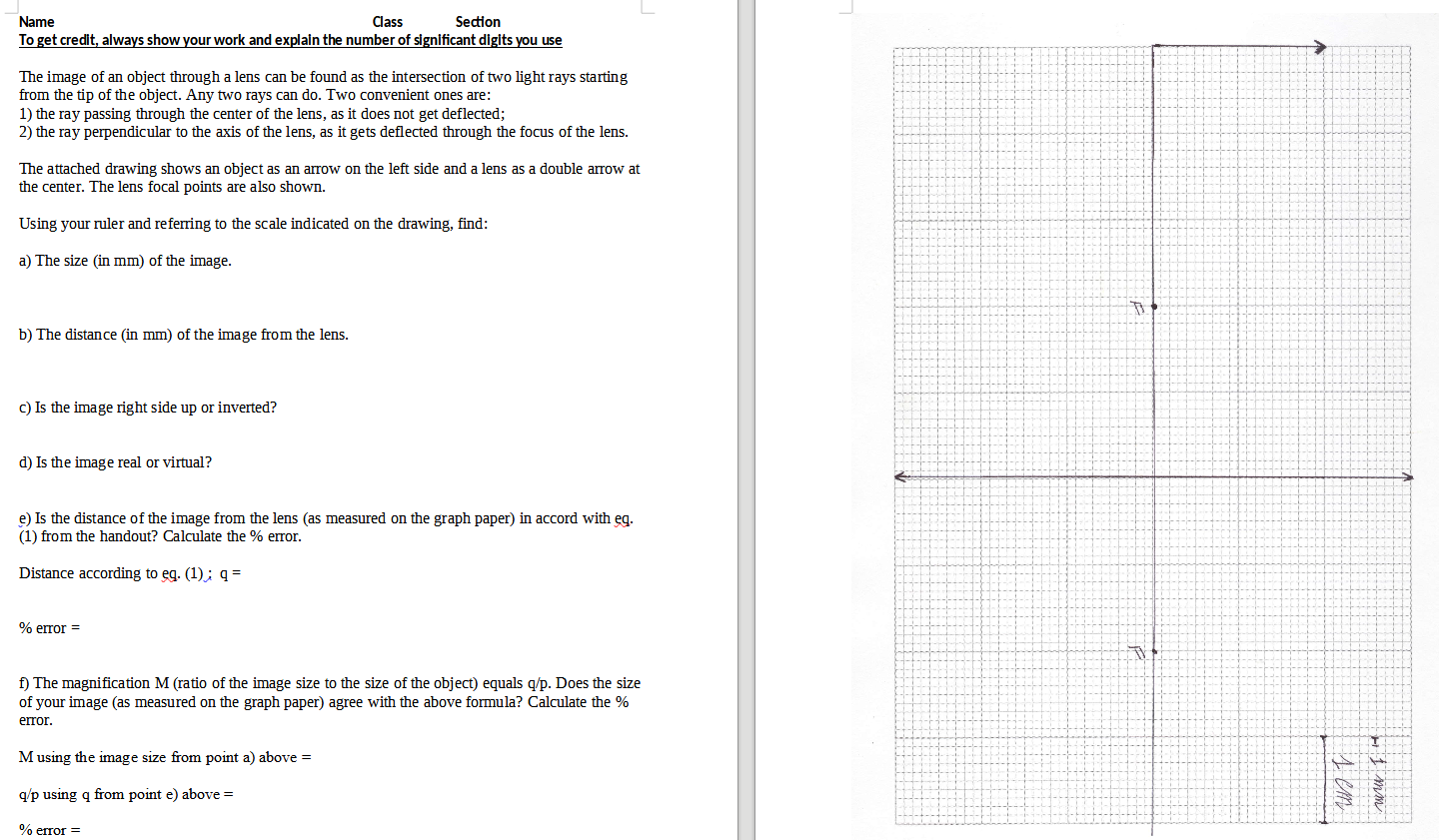 Solved Name Class Section To get credit, always show your | Chegg.com