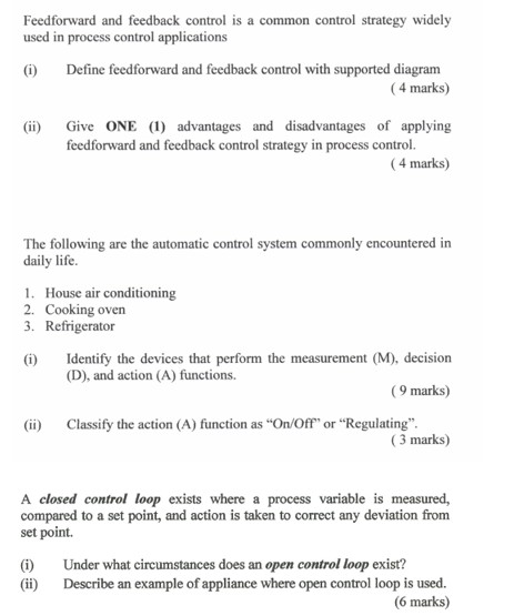Solved Feedforward and feedback control is a common control | Chegg.com
