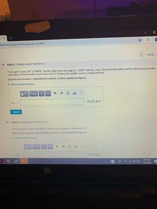 Solved Position Vectors Part A-F Learning Goal: To find a | Chegg.com