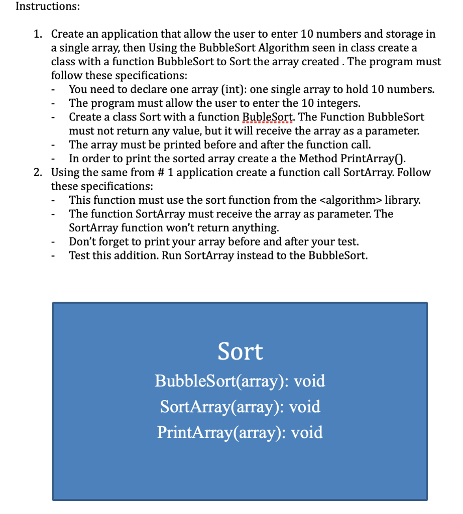 Solved Instructions: 1. Create an application that allow the | Chegg.com
