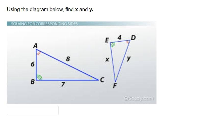 Solved Using the diagram below, find x and y. SOLVING FOR | Chegg.com