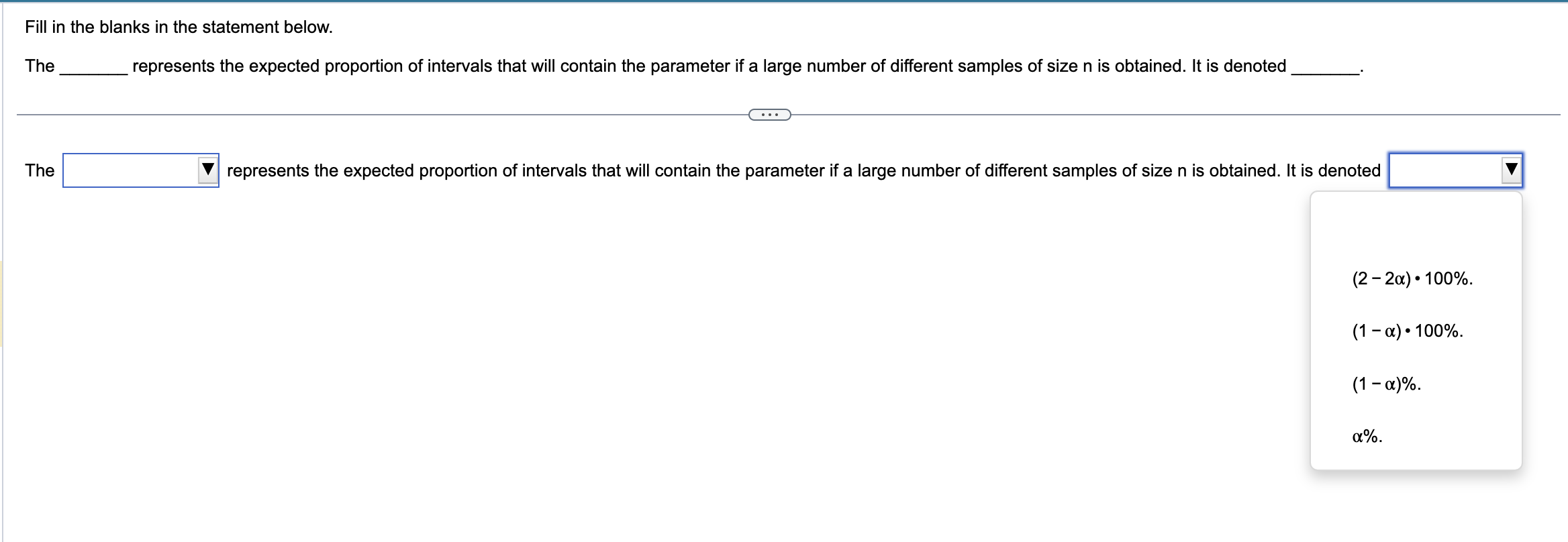 Solved Fill in the blanks in the statement below. The | Chegg.com