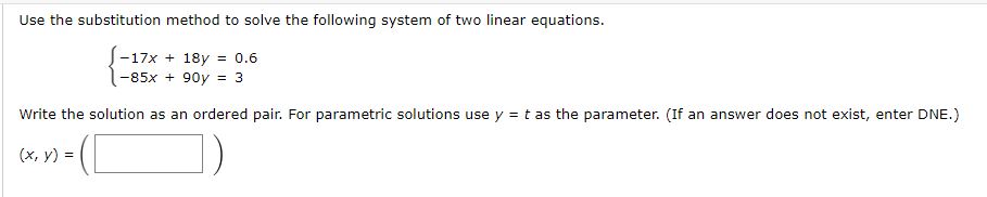 Solved Use the substitution method to solve the following | Chegg.com